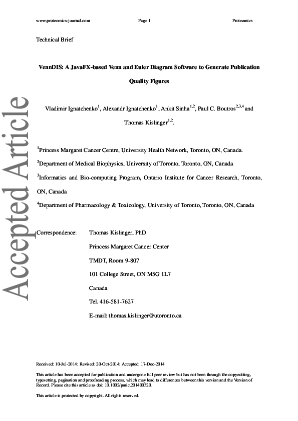 (PDF) VennDIS: A JavaFX-based Venn and Euler diagram software to ...