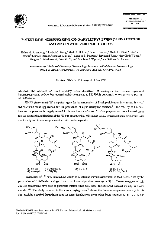 (PDF) Potent immunosuppressive C32-O-arylethyl ether derivatives of ...