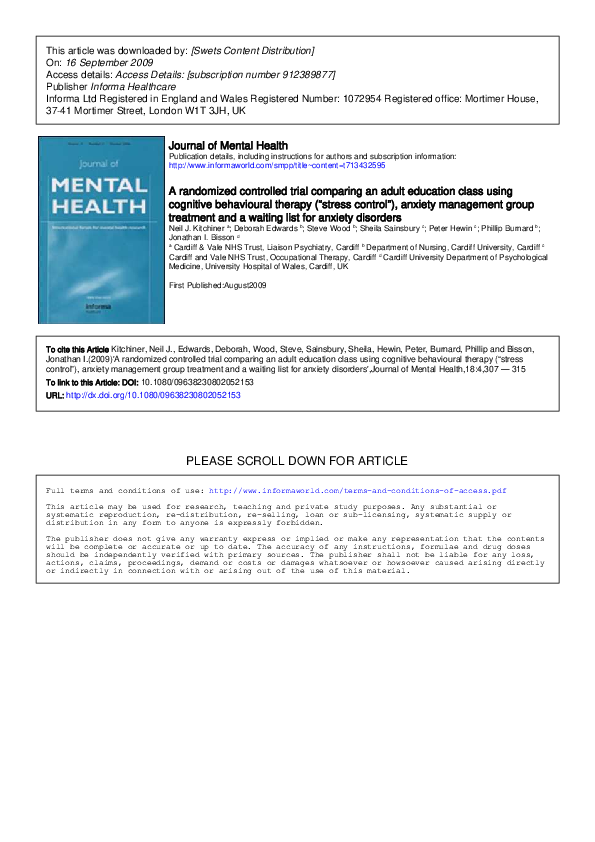 (PDF) A randomized controlled trial comparing an adult education class using cognitive ...
