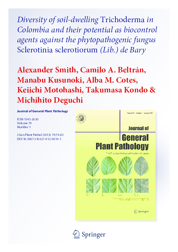 (PDF) Diversity of soil-dwelling Trichoderma in Colombia and their potential as biocontrol ...