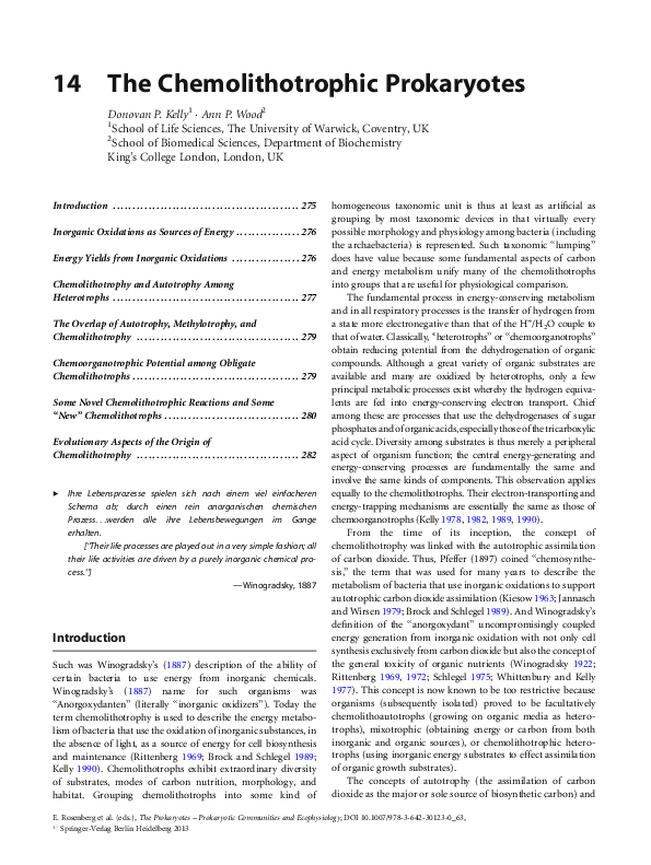 (PDF) 4 The Chemolithotrophic Prokaryotes