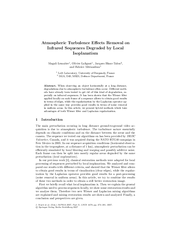 (PDF) Atmospheric Turbulence Effects Removal on Infrared Sequences Degraded by Local Isoplanatism