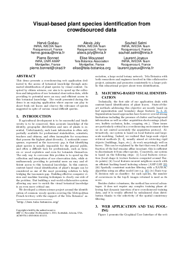 (PDF) Visual-based plant species identification from crowdsourced data