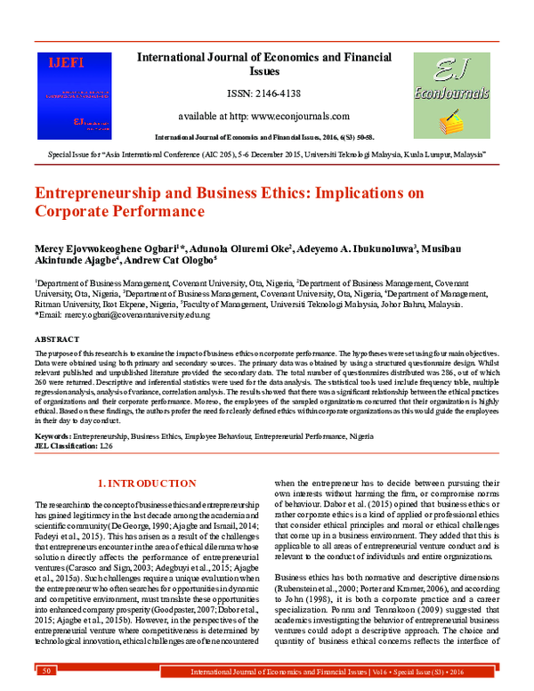International Business Ethics Articles