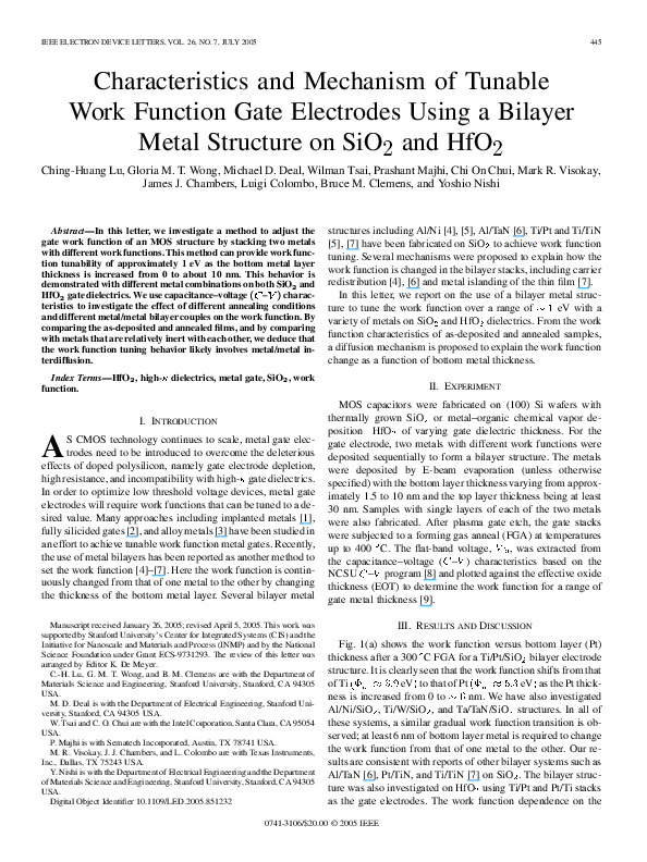 (PDF) Characteristics and mechanism of tunable work function gate electrodes using a bilayer ...