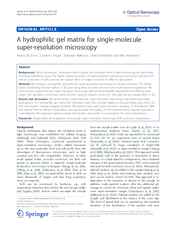 (PDF) A hydrophilic gel matrix for single-molecule super-resolution ...