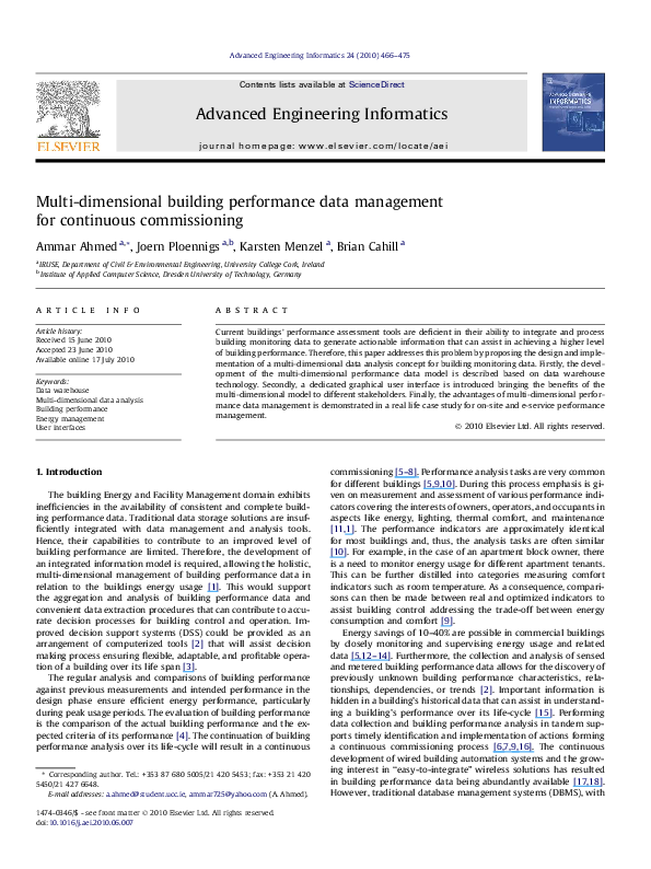 (PDF) Multidimensional building performance data management for ...