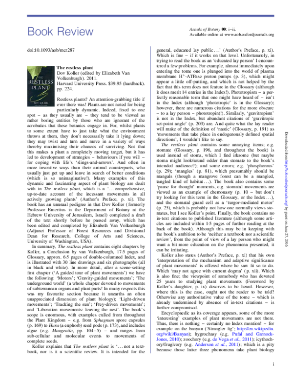 (PDF) The restless plant | Nigel Chaffey - Academia.edu