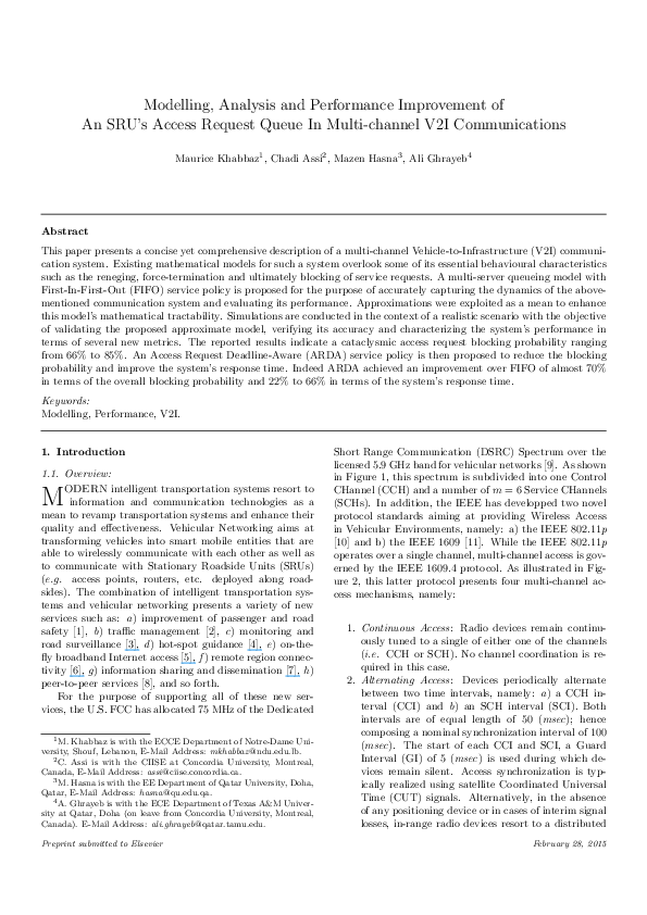 (PDF) Modelling, analysis and performance improvement of an SRU’s access request queue in multi ...