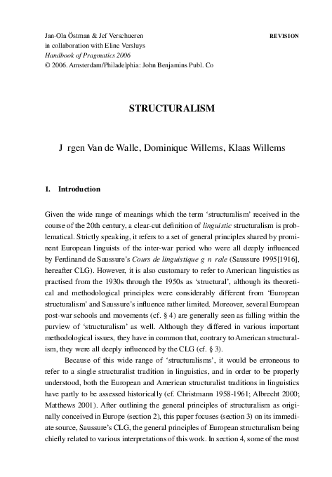 (PDF) Structuralism