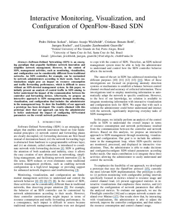 (PDF) Interactive monitoring, visualization, and configuration of OpenFlow-based SDN