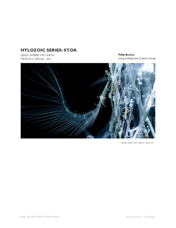 (PDF) Hylozoic Series: Stoa