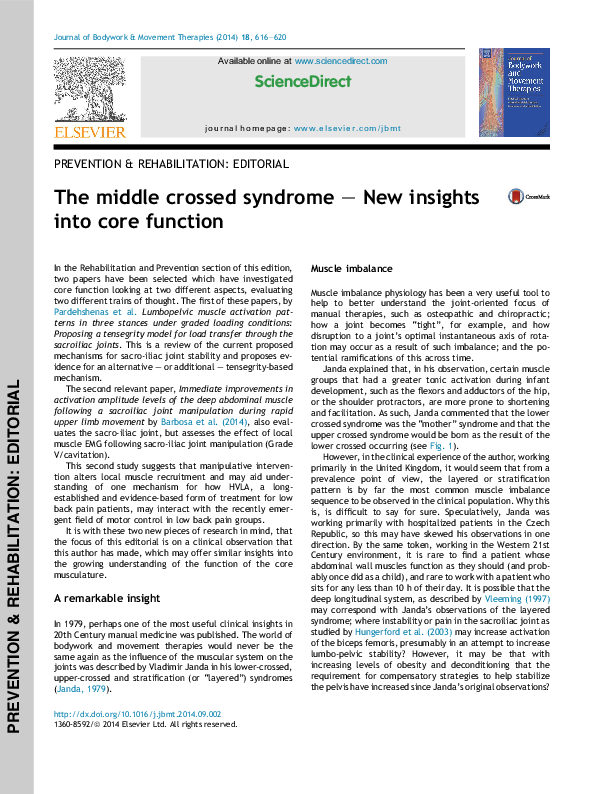 (PDF) The middle crossed syndrome - New insights into core function
