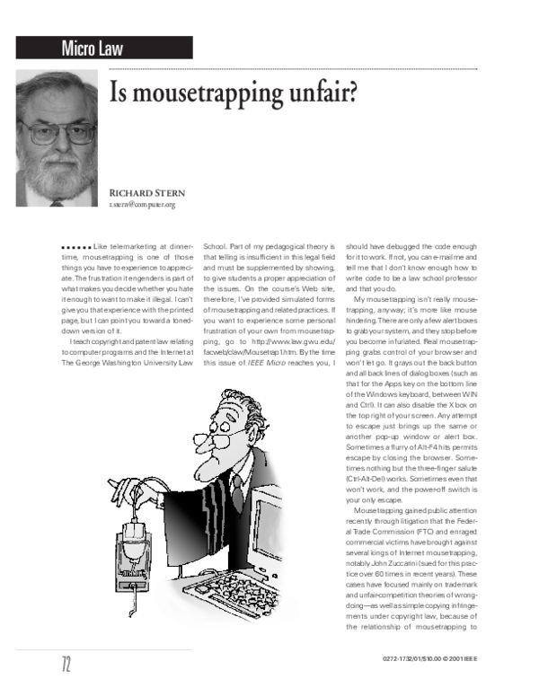 (PDF) Is mousetrapping unfair?