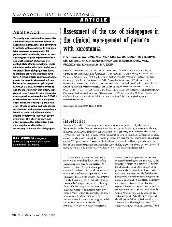 (PDF) Assessment of the use of sialogogues in the clinical management ...