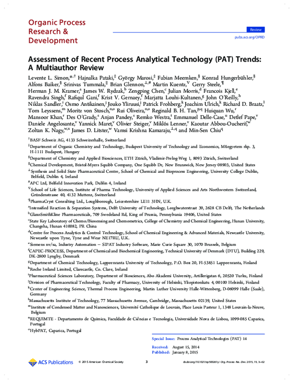 (PDF) Assessment of Recent Process Analytical Technology (PAT) Trends ...
