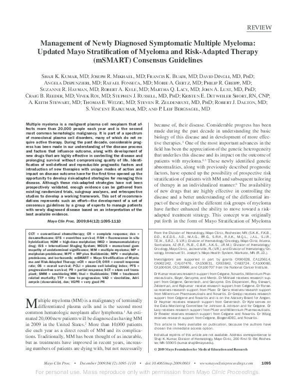 (PDF) Management of Newly Diagnosed Symptomatic Multiple Myeloma ...