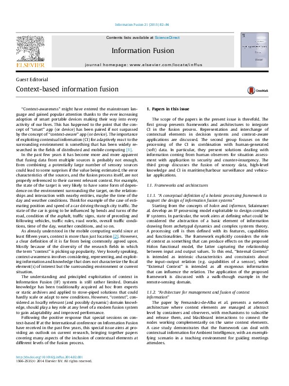 (PDF) Context-based information fusion