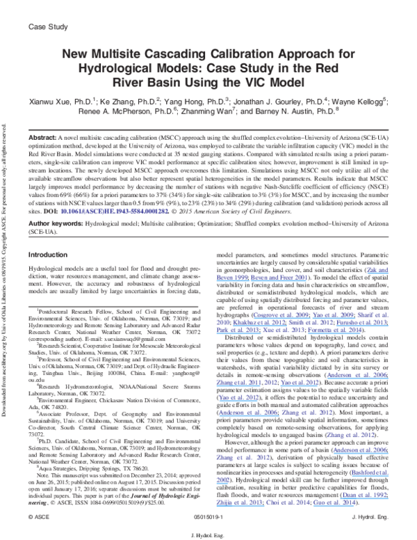 (PDF) New Multisite Cascading Calibration Approach for Hydrological Models: Case Study in the ...