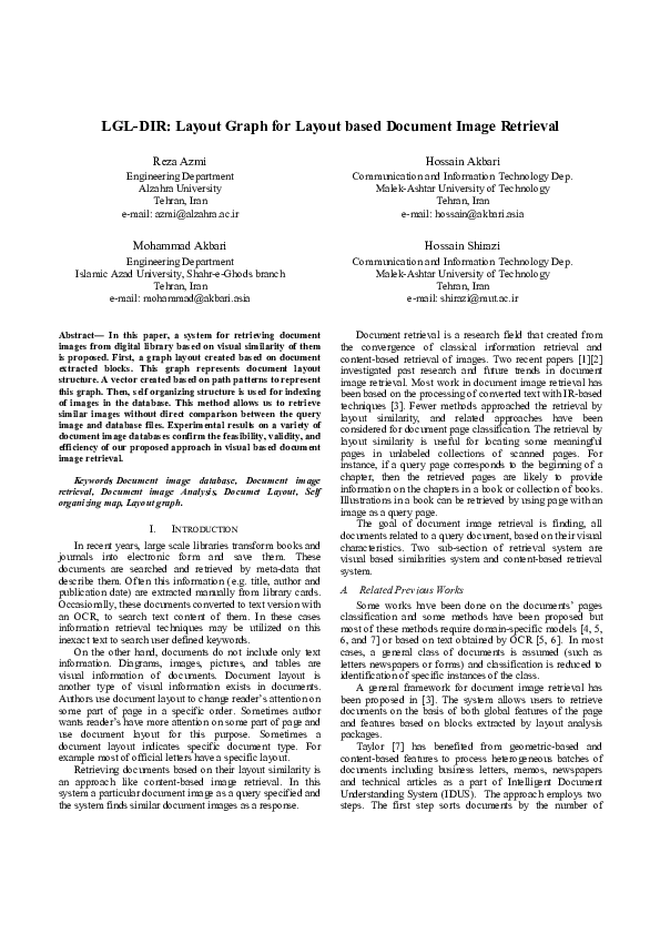 (PDF) LGL-DIR: Layout graph for layout based document image retrieval