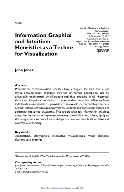 (PDF) Information Graphics and Intuition: Heuristics as a Techne for Visualization