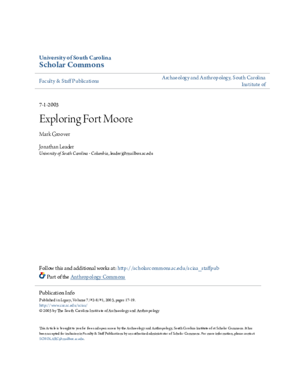 (PDF) Exploring Fort Moore