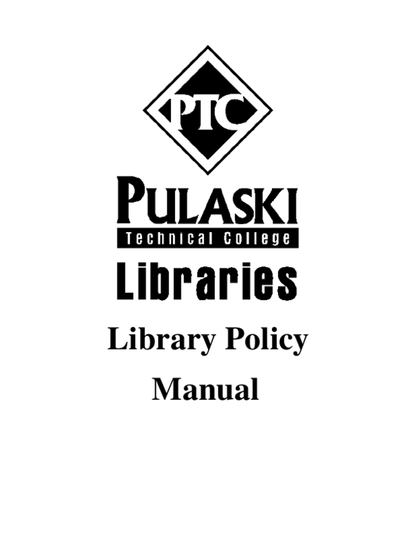 (PDF) Library Policy Manual