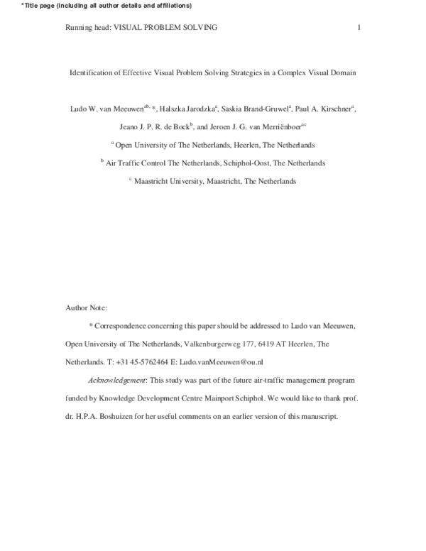 (PDF) Identification of effective visual problem solving strategies in a complex visual domain