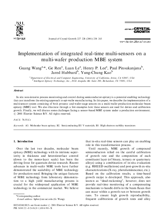 (PDF) Implementation of integrated real-time multi-sensors on a multi ...