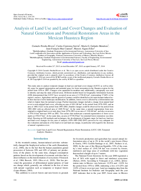 (PDF) Analysis of Land Use and Land Cover Changes and Evaluation of ...