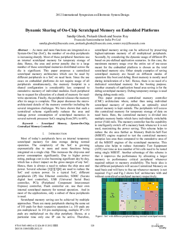 Pdf Dynamic Sharing Of On Chip Scratchpad Memory On Embedded Platforms