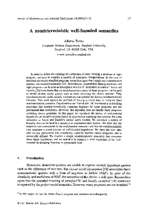 (PDF) A nondeterministic well-founded semantics