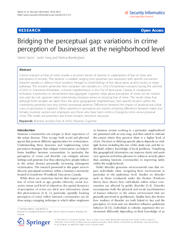 (PDF) Bridging the perceptual gap: variations in crime perception of ...