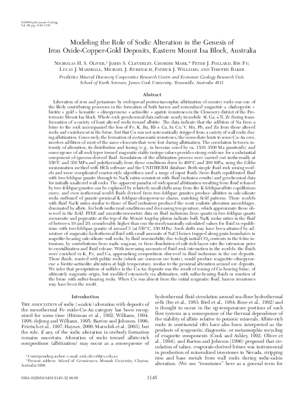 (PDF) Modeling the Role of Sodic Alteration in the Genesis of Iron ...