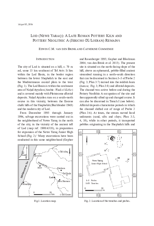 (PDF) Lod (Newe Yaraq): A Roman Pottery Kiln and Pottery Neolithic A ...
