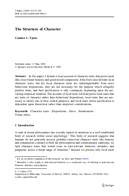 (PDF) The Structure of Character