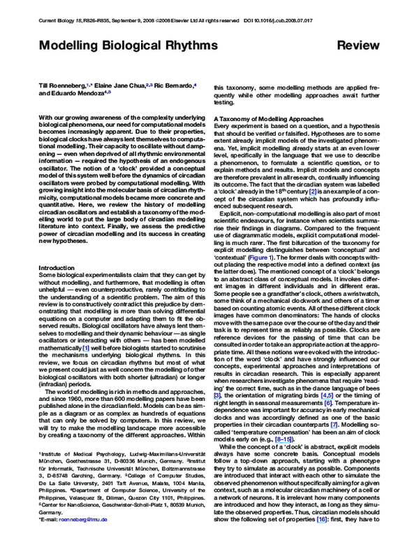 (PDF) Modelling biological rhythms