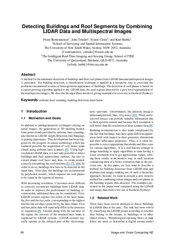 (PDF) Detecting buildings and roof segments by combining LIDAR data and multispectral images