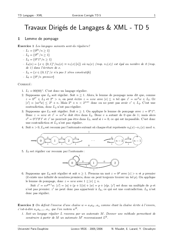 Pdf Td Langages Xml Travaux Dirigés De Langages And Xml Td 5