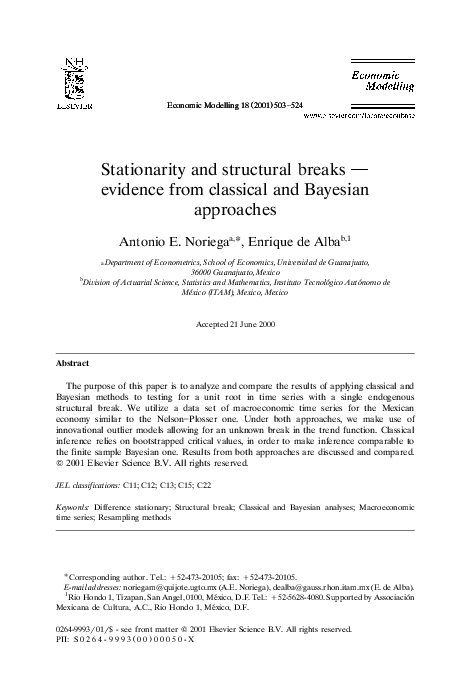 (PDF) Stationarity and structural breaks — evidence from classical and Bayesian approaches