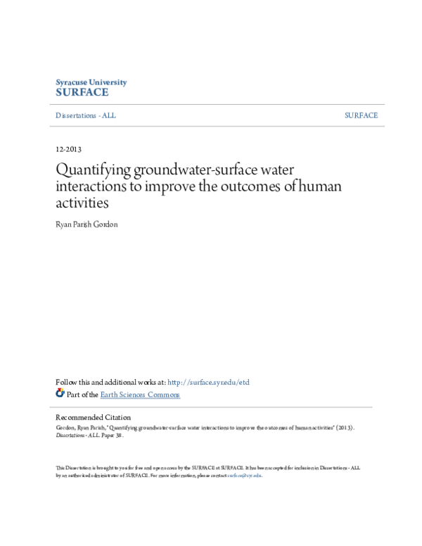 (PDF) Quantifying groundwater-surface water interactions in a proglacial moraine using heat and ...