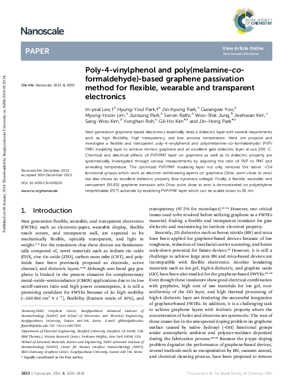 (PDF) Poly-4-vinylphenol and poly(melamine-co-formaldehyde)-based ...