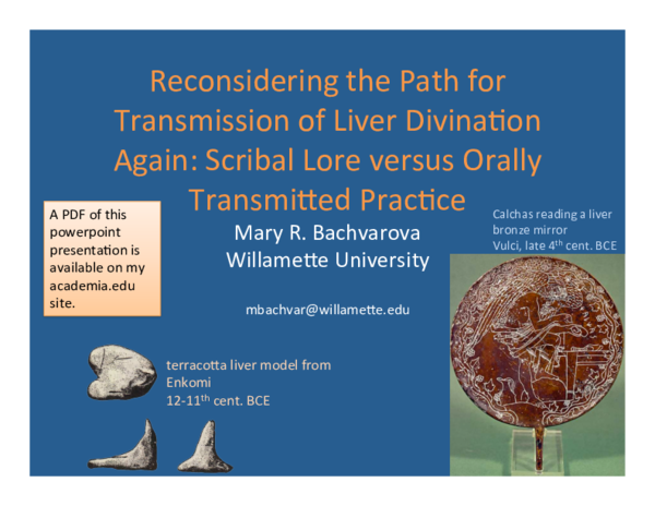 (PDF) Reconsidering the Path for Transmission of Liver Divination Again ...