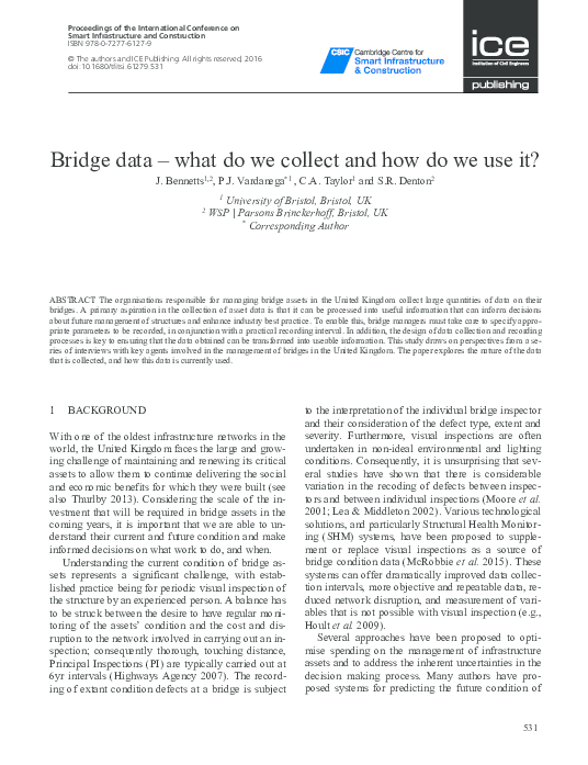(PDF) Bridge data – what do we collect and how do we use it?