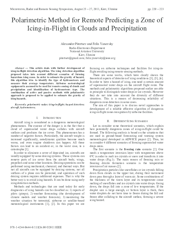 (PDF) Polarimetric method for remote predicting a zone of icing-in ...