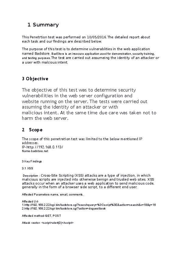 (DOC) Badstore Report