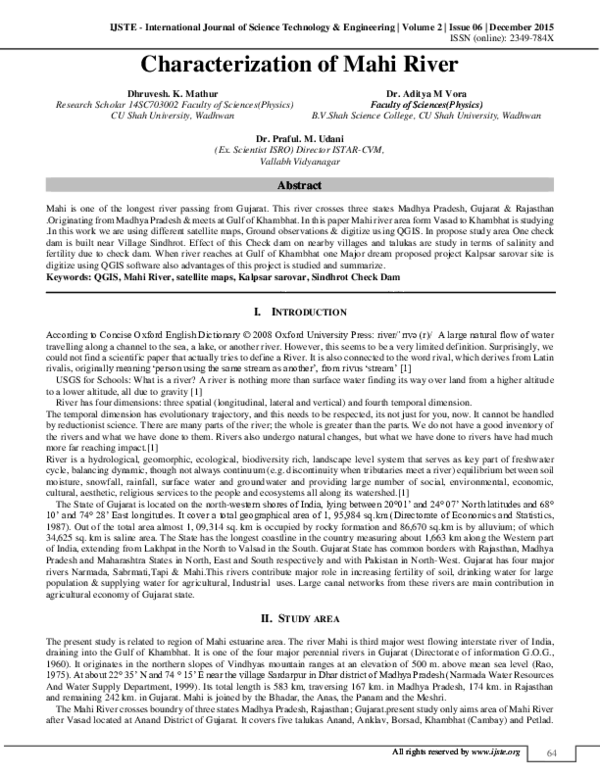 (PDF) Characterization of Mahi River