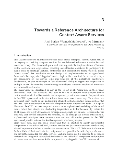 (PDF) Towards a Reference Architecture for Context-Aware Services