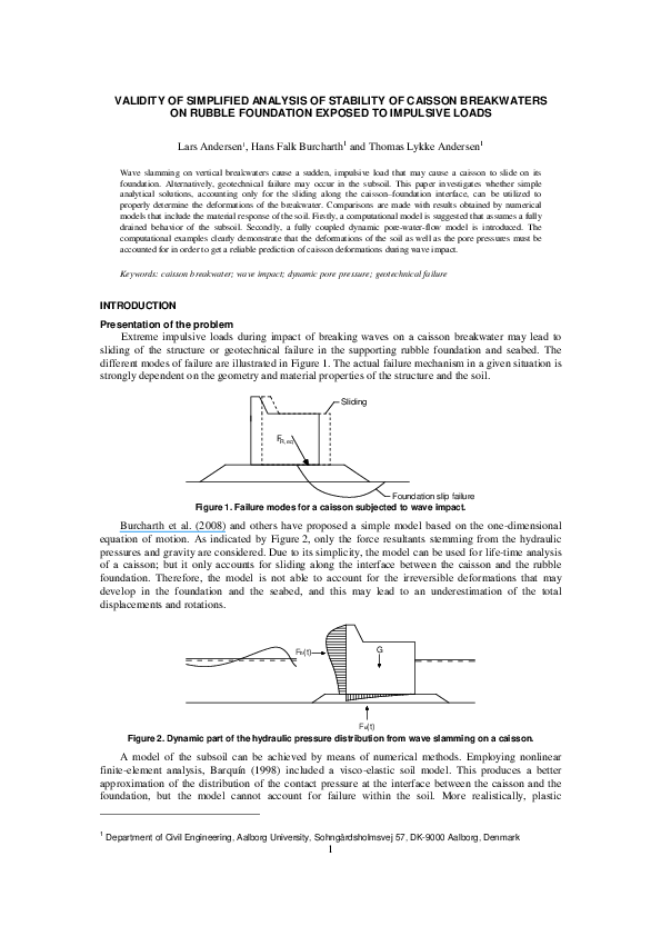 (PDF) Validity of Simplified Analysis of Stability of Caisson ...