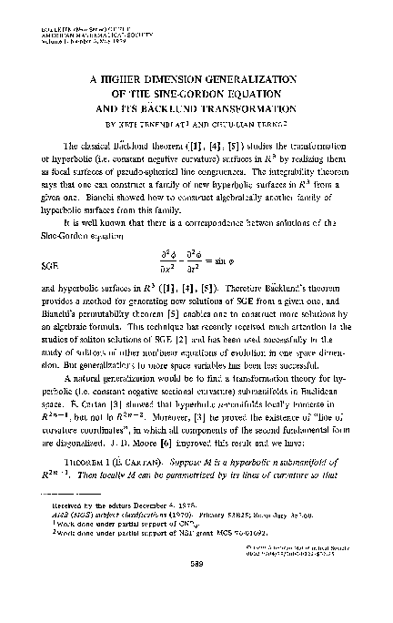 Pdf A Higher Dimension Generalization Of The Sine Gordon Equation And Its Bäcklund Transformation